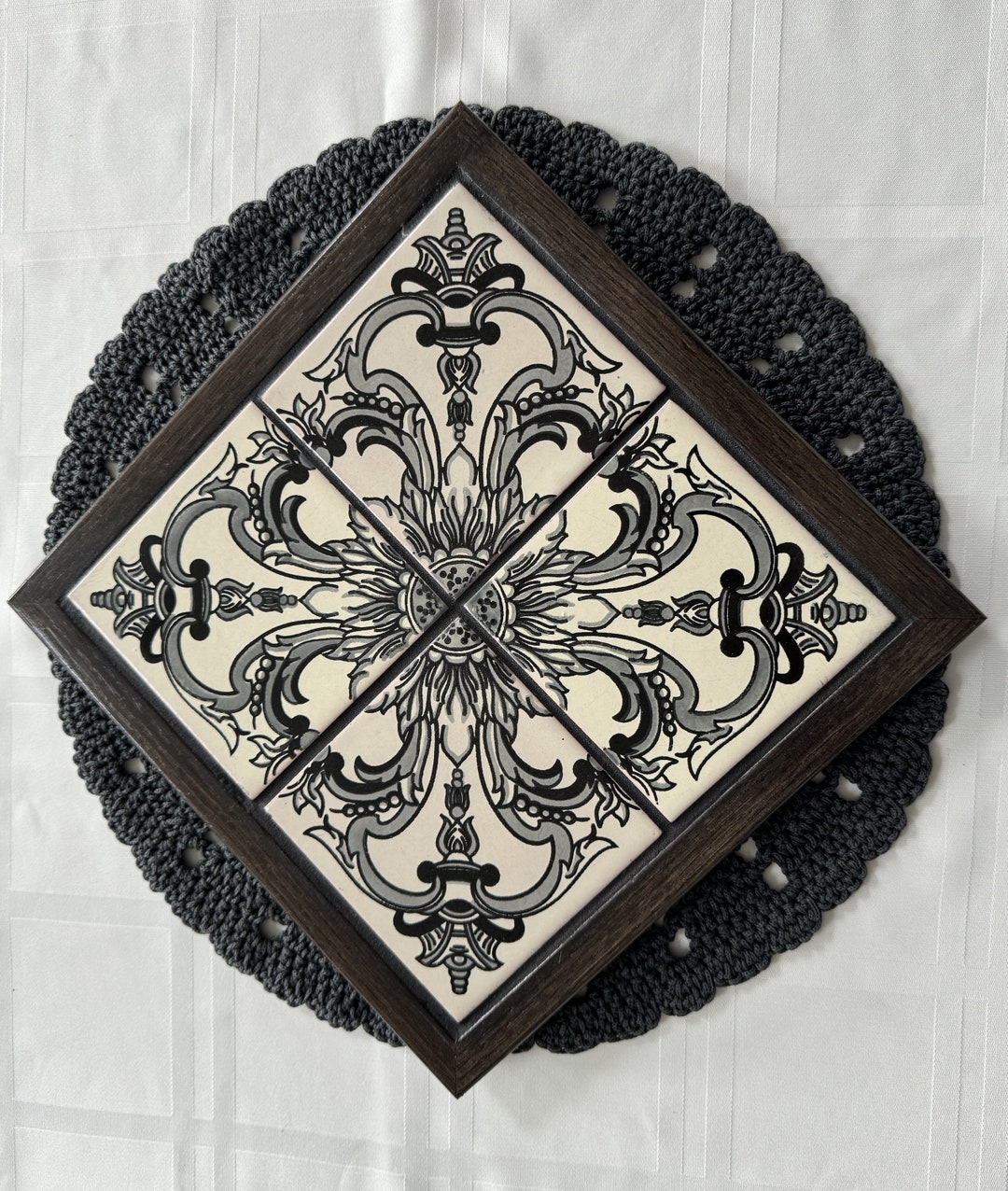 Trivet Handcrafted Oak Wooden Frame - Etsy
