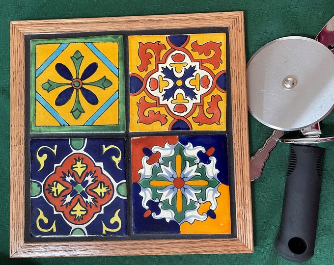 Trivet Handcrafted Oak Wood Frame - 10.5"x10.5" (outside Dim) With 4 ...