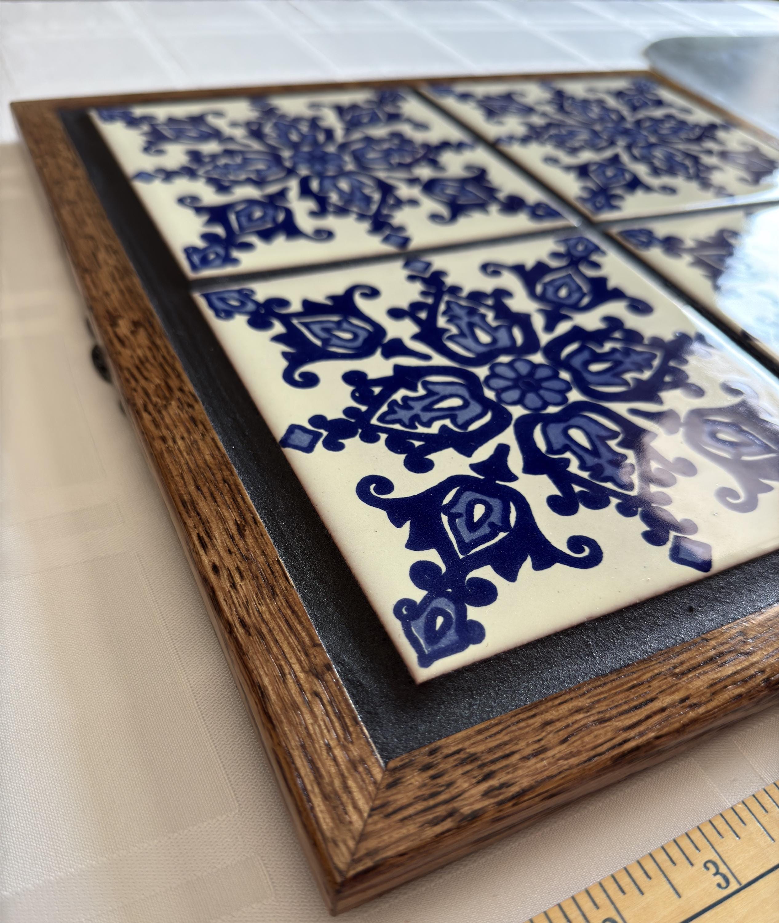 Trivet Handcrafted in Oak Wood Frame. Large 14 1/2 " X 14 1/2" OD - Etsy