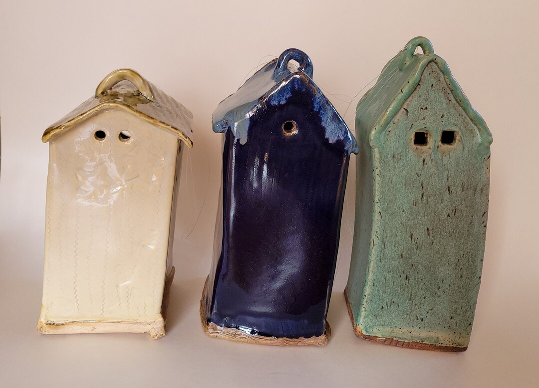 Handmade Ceramic Birdhouse/pottery Garden Decoration/wheel Thrown Clay ...