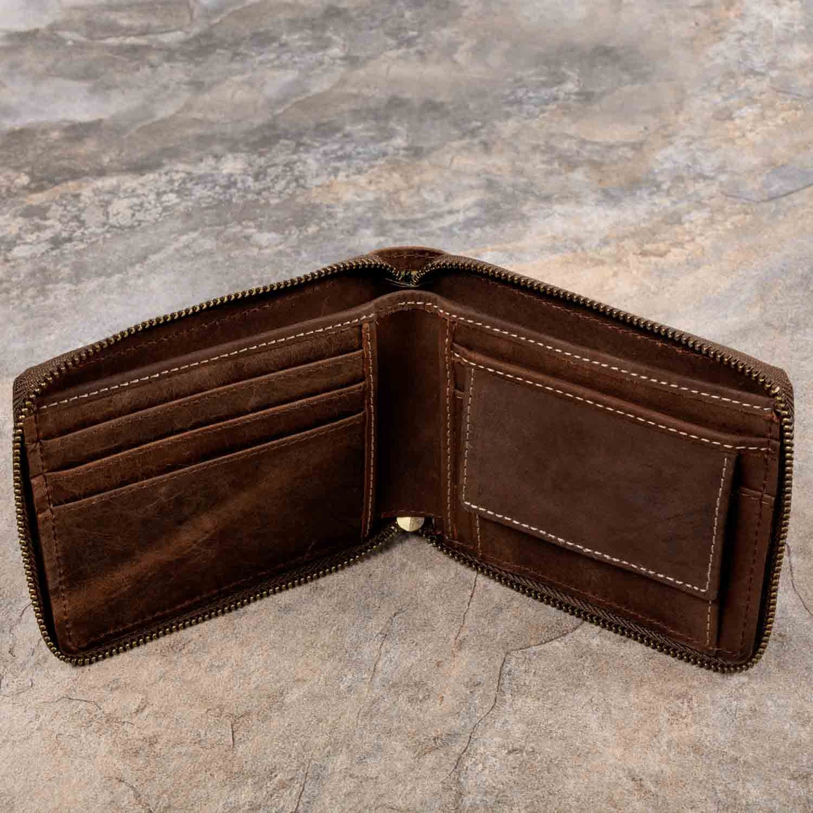 Leather Zip Wallets for Men Real 100 Percentage Premium | Etsy UK