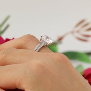 10x8mm 4ct Rectangle Cushion Cut Engagement Ring, Cushion Solitaire ...