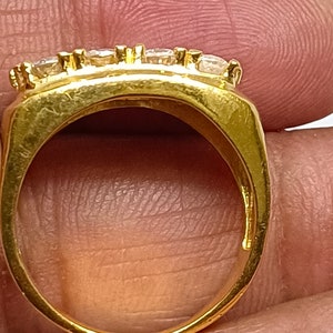 Cluster Simulated Diamond Men's Pinky Engagement Ring 14k Yellow Gold,fathers Day Gift , Diamond ...