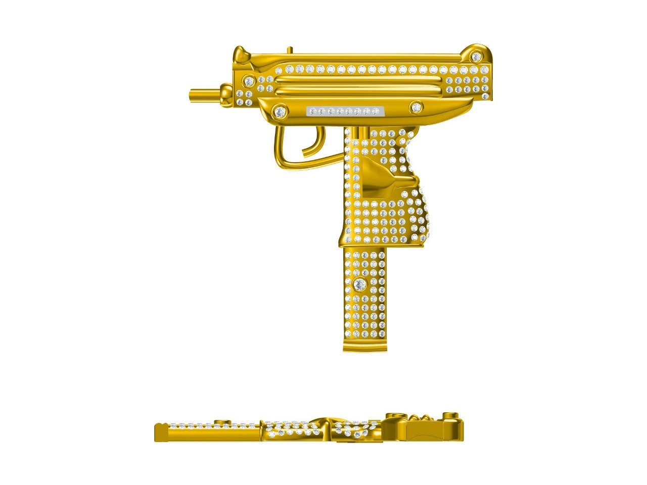 Gold Uzi Png