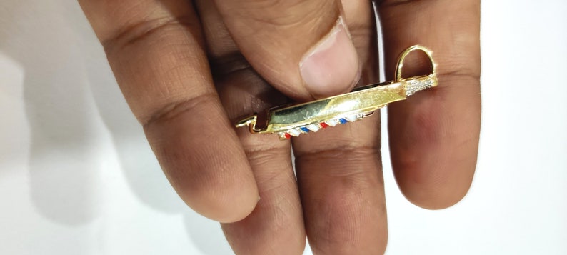 10K Yellow Gold Diamond Barber Pole Pendant, Hip Hop Jewelry - Etsy