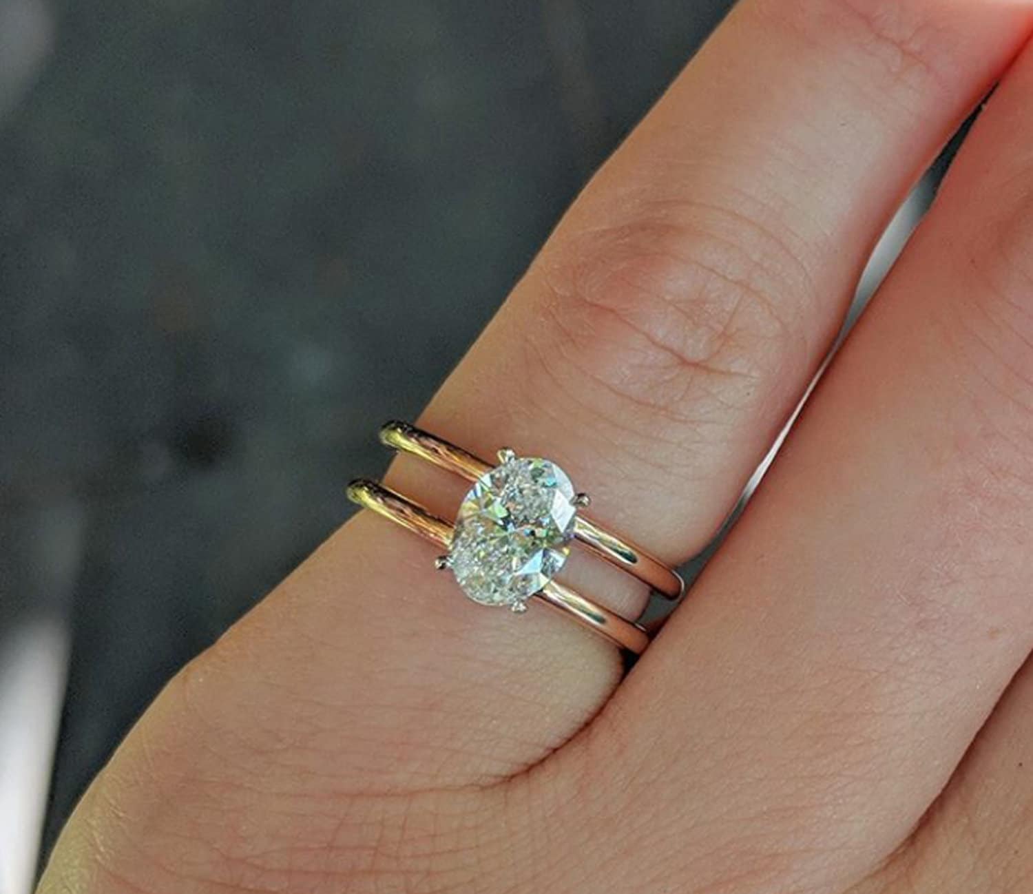 4ct Oval Cut Rare Solitaire Stone 18k Gold Plated Engagement | Etsy