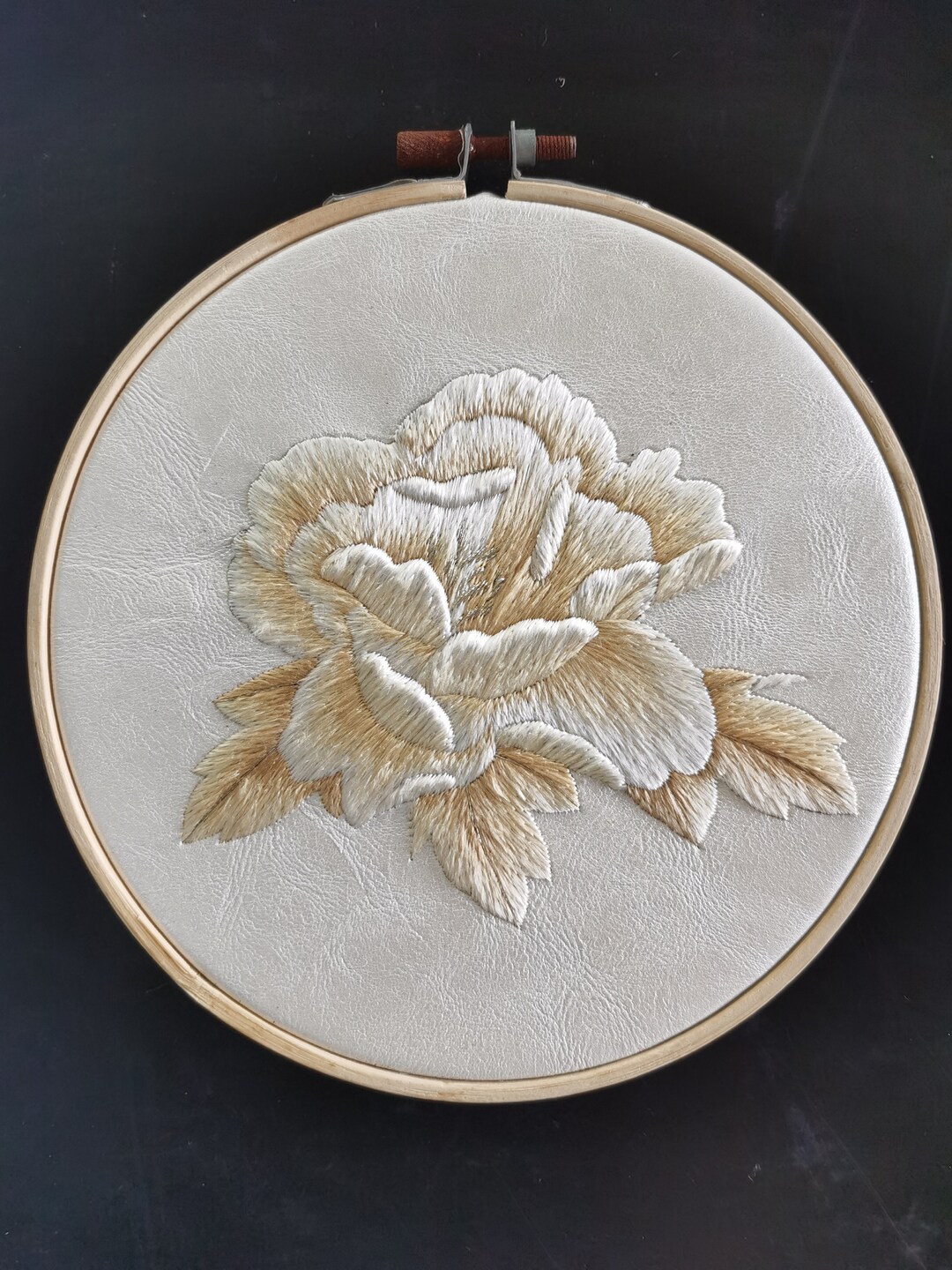 Embroidered Sample in Stock for Embroidered Wallpaper on Leather - Etsy