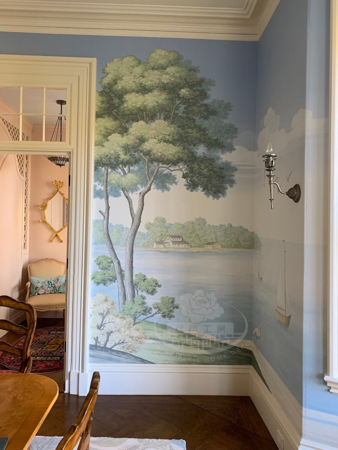 Custom Hand-painted Panoramic Mural | Personalized Landscape Wallpaper ...
