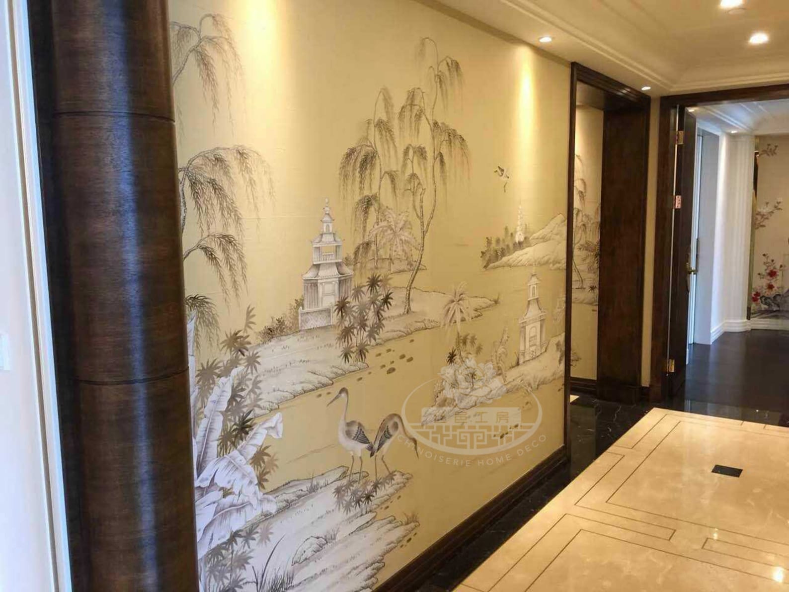 G-019 West Lake Scenery | Chinoiserie Handpainted Mural | Custom Wall ...