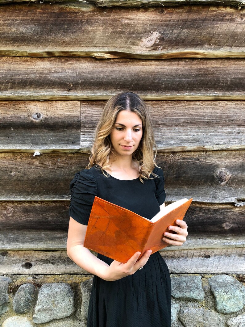 Nature Journal | Leaf Leather Notebook | Cool | Handmade | Vegan - Etsy