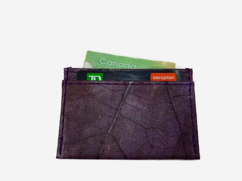 Minimalist Card Wallet | Leaf Leather Wallet | Vegan Wallet | Slim ...