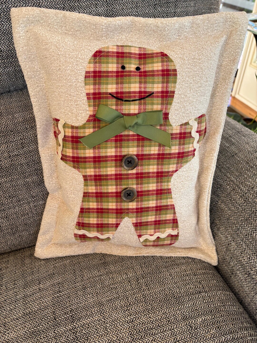 Gingerbread Man Pillow, Christmas Pillow, Farmhouse Style Christmas ...