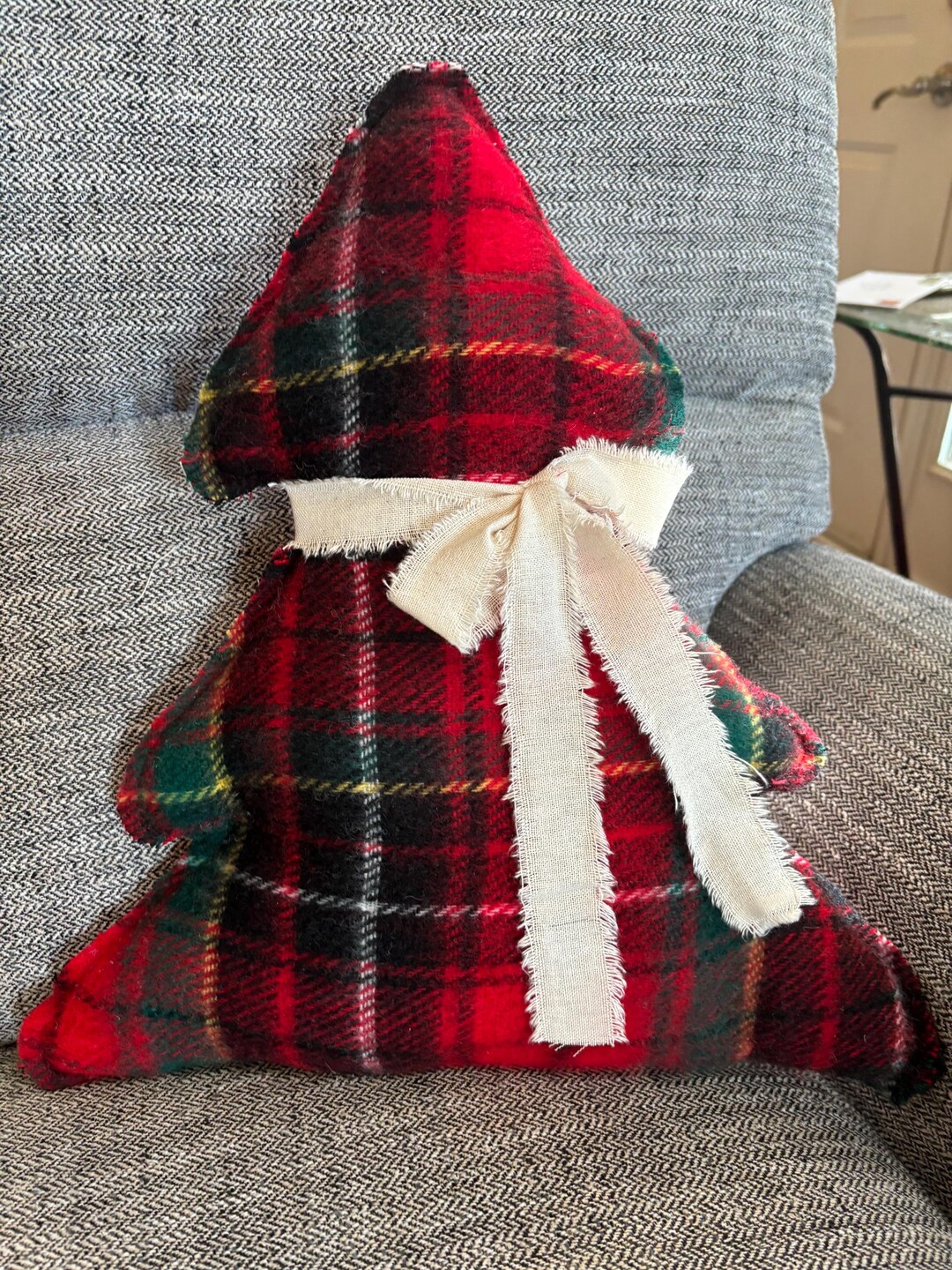 Vintage Wool Christmas Tree, Christmas Tree Pillow, Vintage Christmas ...