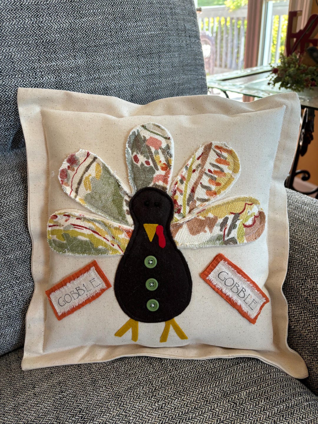 Turkey Pillow, Fall Pillow, Thanksgiving Decoration, Farmhouse Style ...