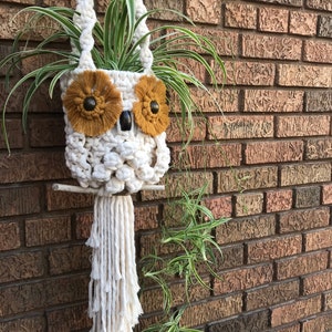 DIY MACRAME OWL Plant Hanger Pattern, Owl Plant Holder Photo Tutorial ...