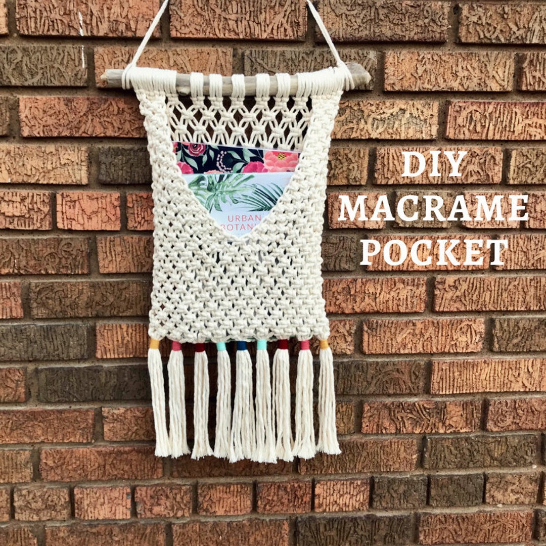 DIY MACRAME POCKET Wall Hanging Photo Tutorial Pattern, Mail Center ...