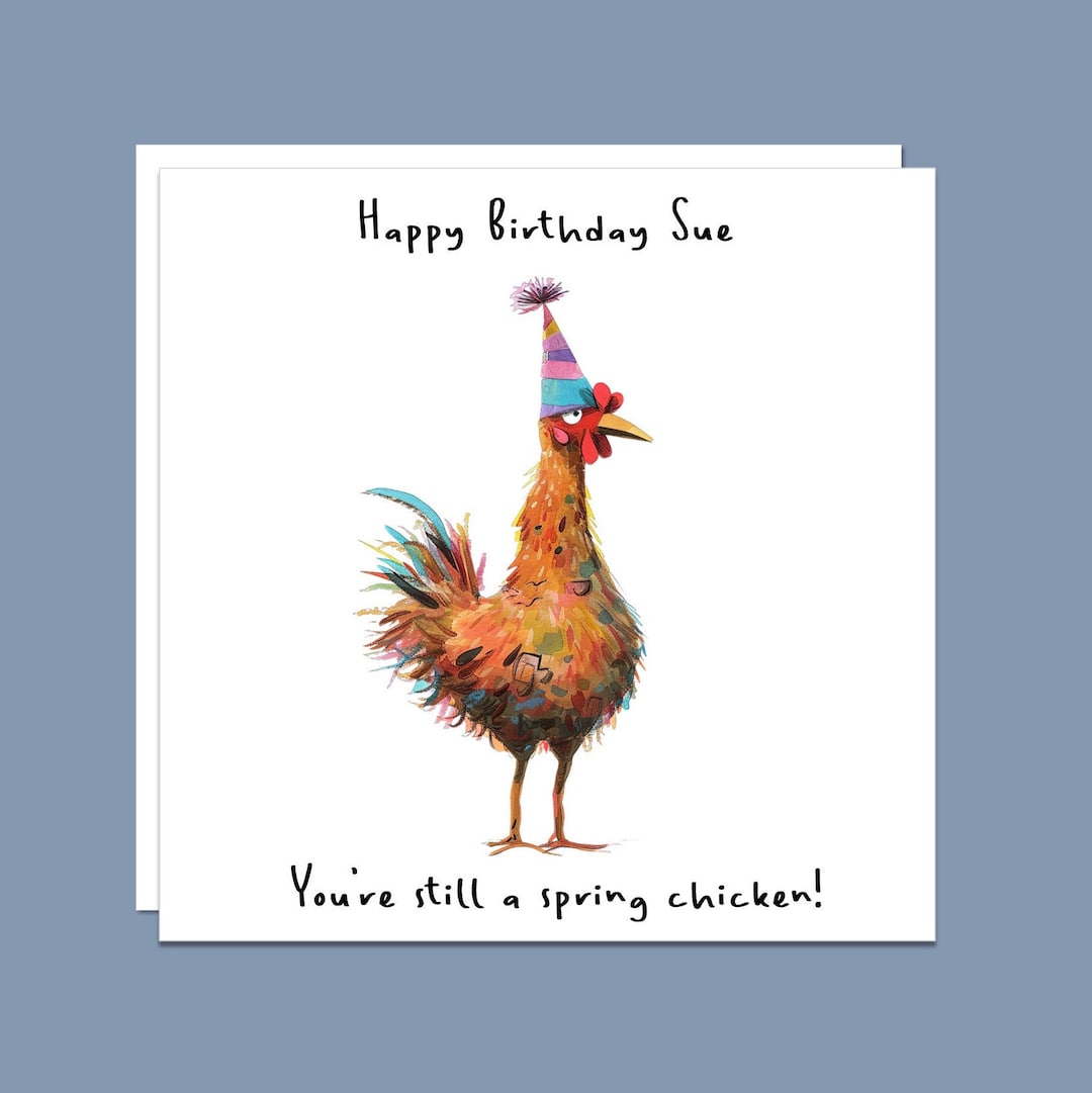 Happy Birthday Funny Chicken Greeting Card. Can Be Personalised ...