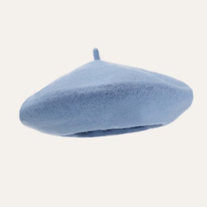 Blue Berets 100% Wool Beret, French Beret for Women in Light Blue, Navy ...
