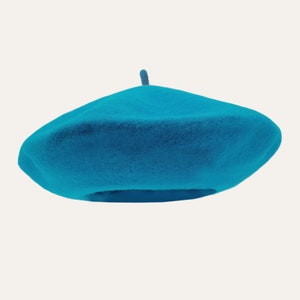 Blue Berets 100% Wool Beret, French Beret for Women in Light Blue, Navy ...