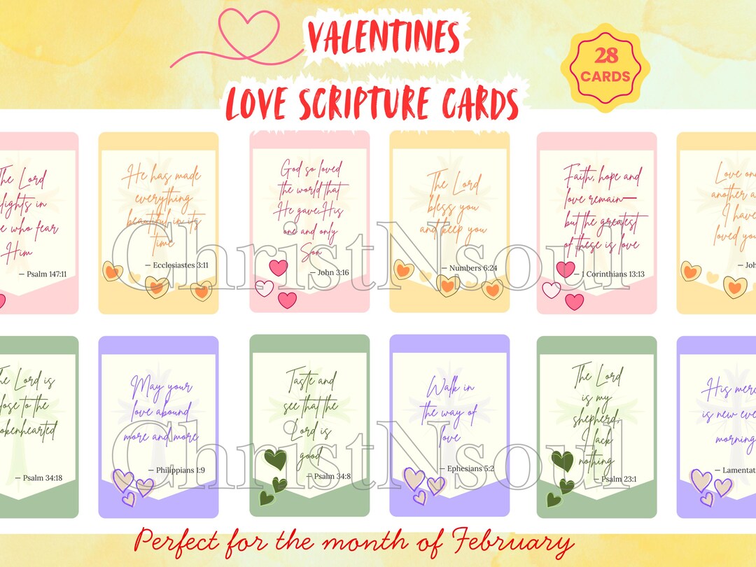Christian Valentine Scripture Cards | Bible Verses About God’s Love ...