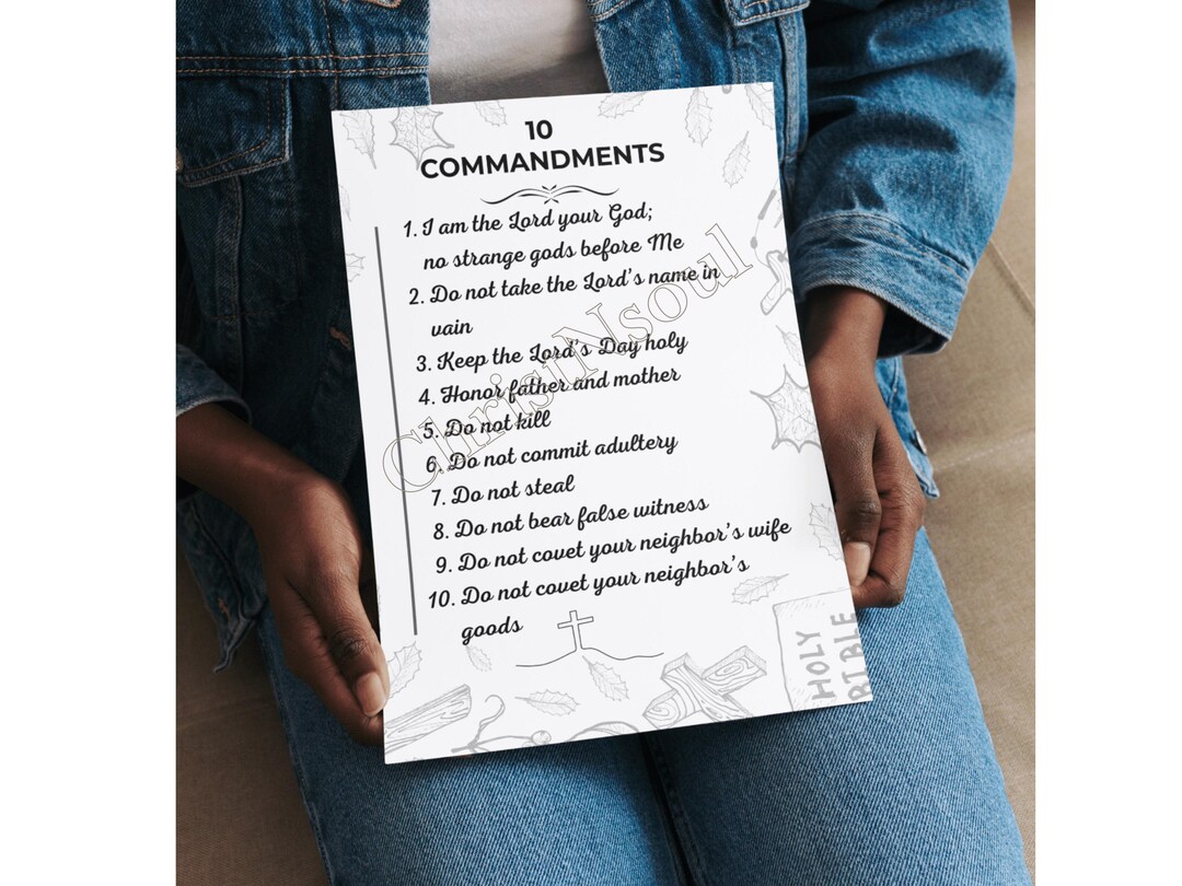 Ten Commandments Catholic Printable Wall Art | Christian Home Decor - Etsy