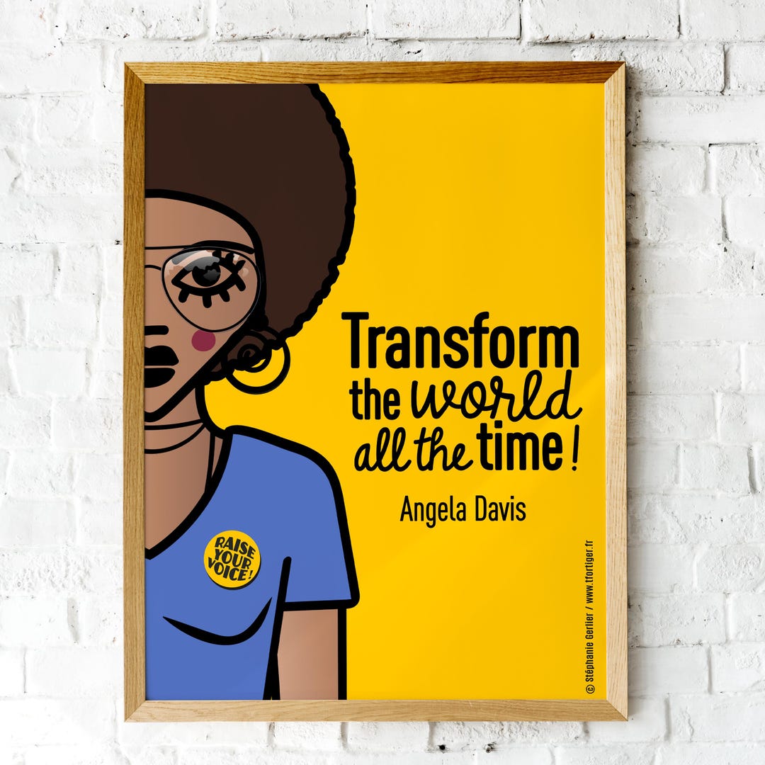 Angela Davis / Poster Portrait Poster by Illustrator Stéphanie Gerlier ...