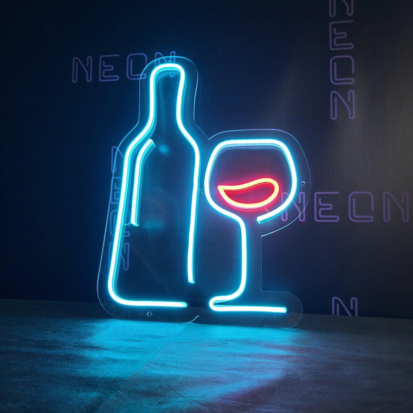 Wine Neon Sign Wine Led Sign Wine Light Signwine Wall - Etsy