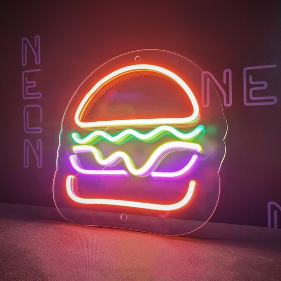 Burger LED Neon Sign - Etsy