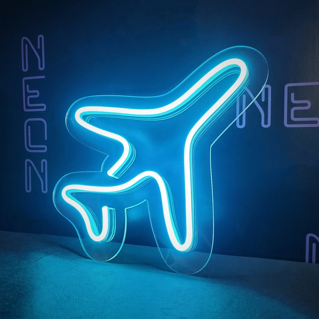 Airplane LED Neon Sign - Etsy