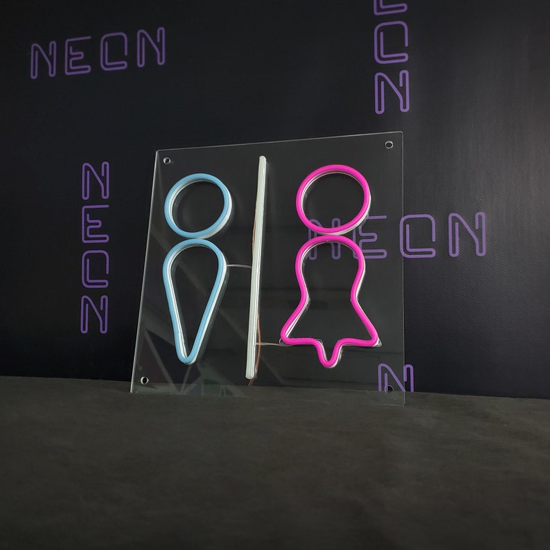 WC LED Neon Sign Toilet Public WC Toilet Decor - Etsy