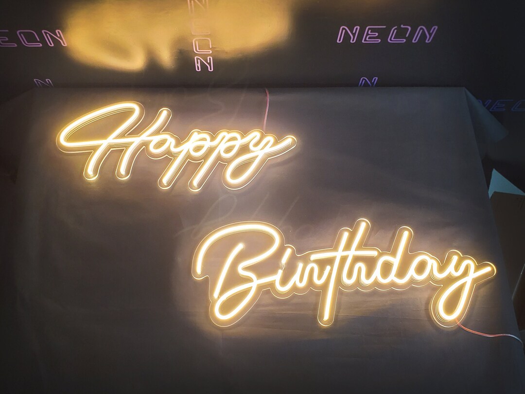 Happy Birthday LED Neon Sign - Etsy
