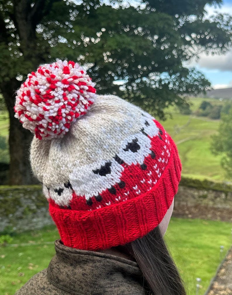 Red and Oatmeal Sheep Hat - Etsy