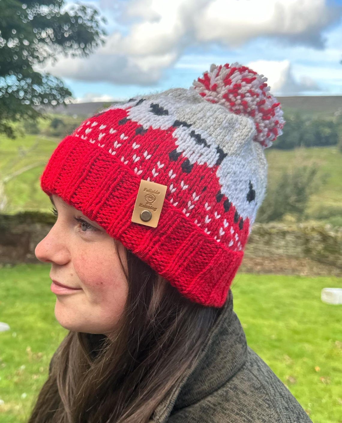 Red and Oatmeal Sheep Hat - Etsy