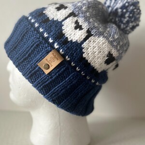 Dark Blue and Light Blue Sheep Hat - Etsy
