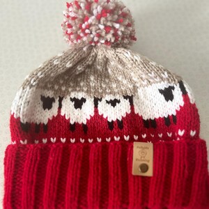 Red and Oatmeal Sheep Hat - Etsy