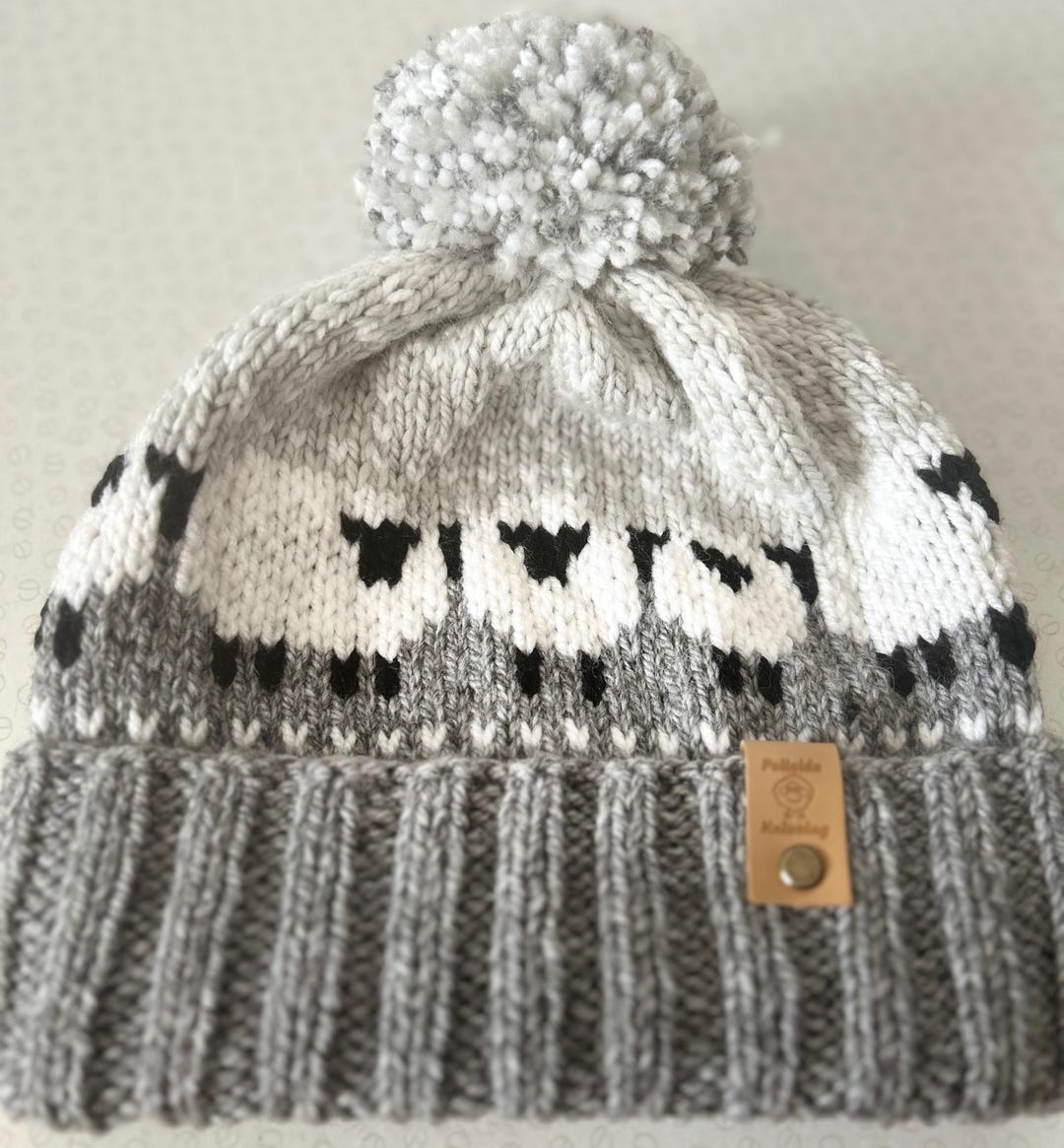 Dark Grey and Light Grey Sheep Hat - Etsy