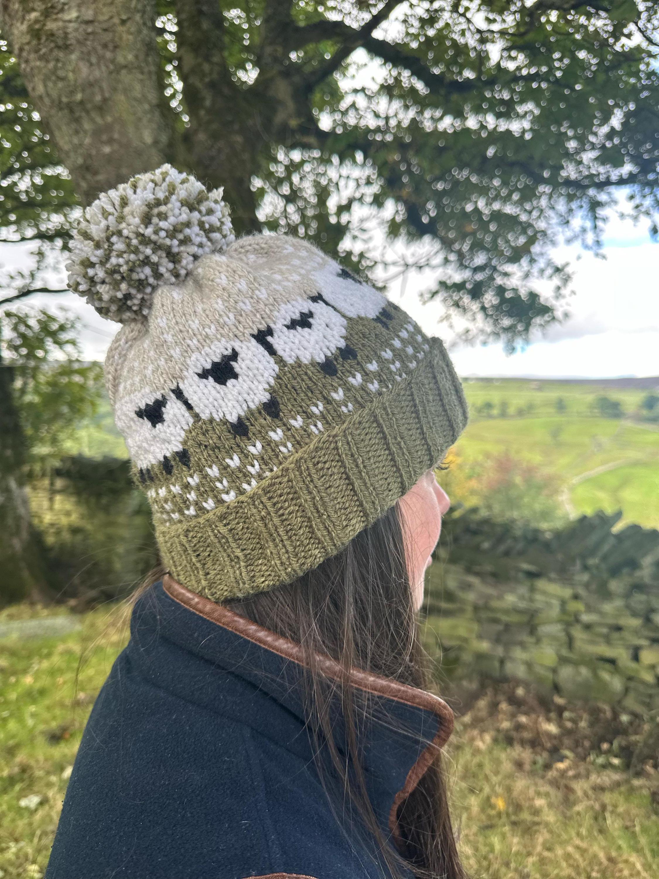 Green and Oatmeal Sheep Hat - Etsy