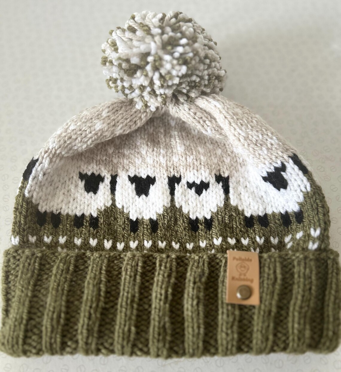 Green and Oatmeal Sheep Hat - Etsy