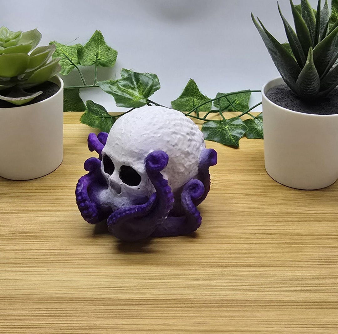 3d Printed Octo-skull Unpainted - Etsy