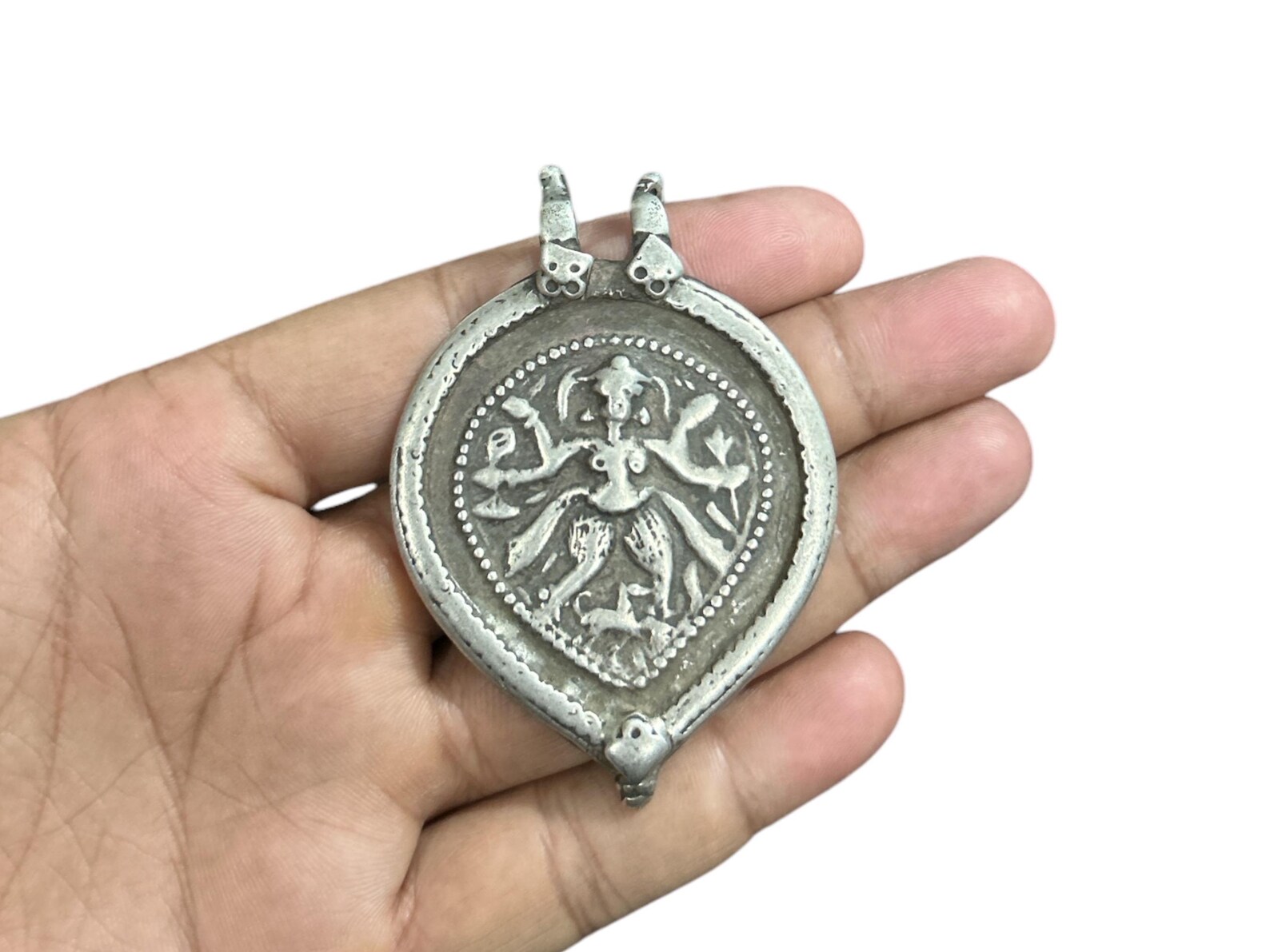 1960s Old High Grade Silver Goddess Kali Pendant. Real Old Collectible ...