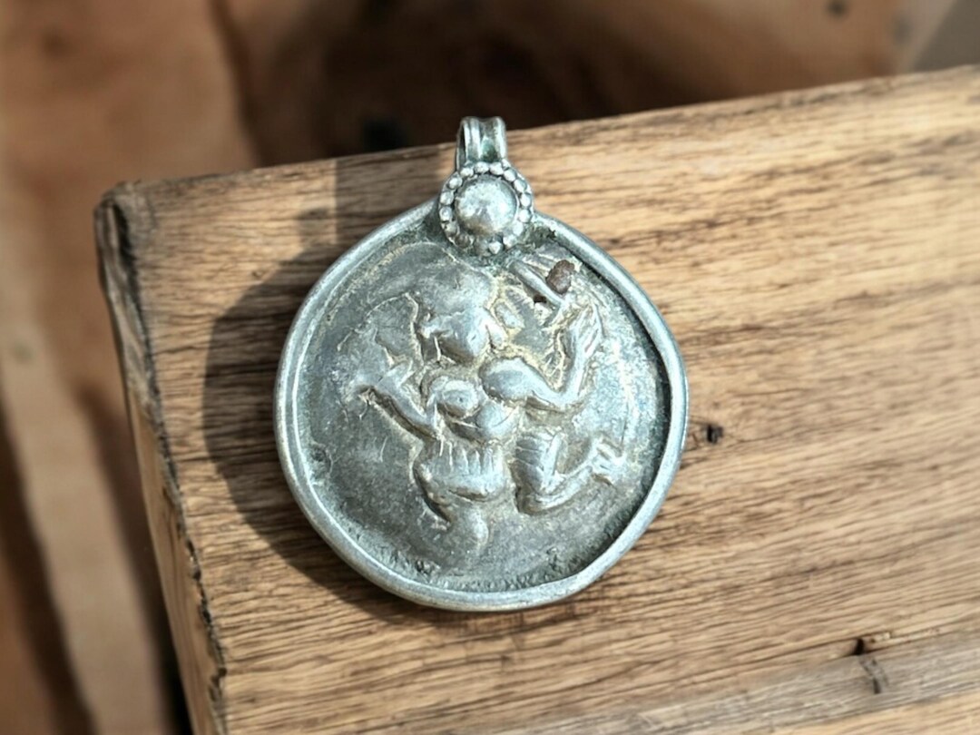 Antique 1950s Old High Grade Old Silver Kali Pendant. Rare Real Old Maa ...