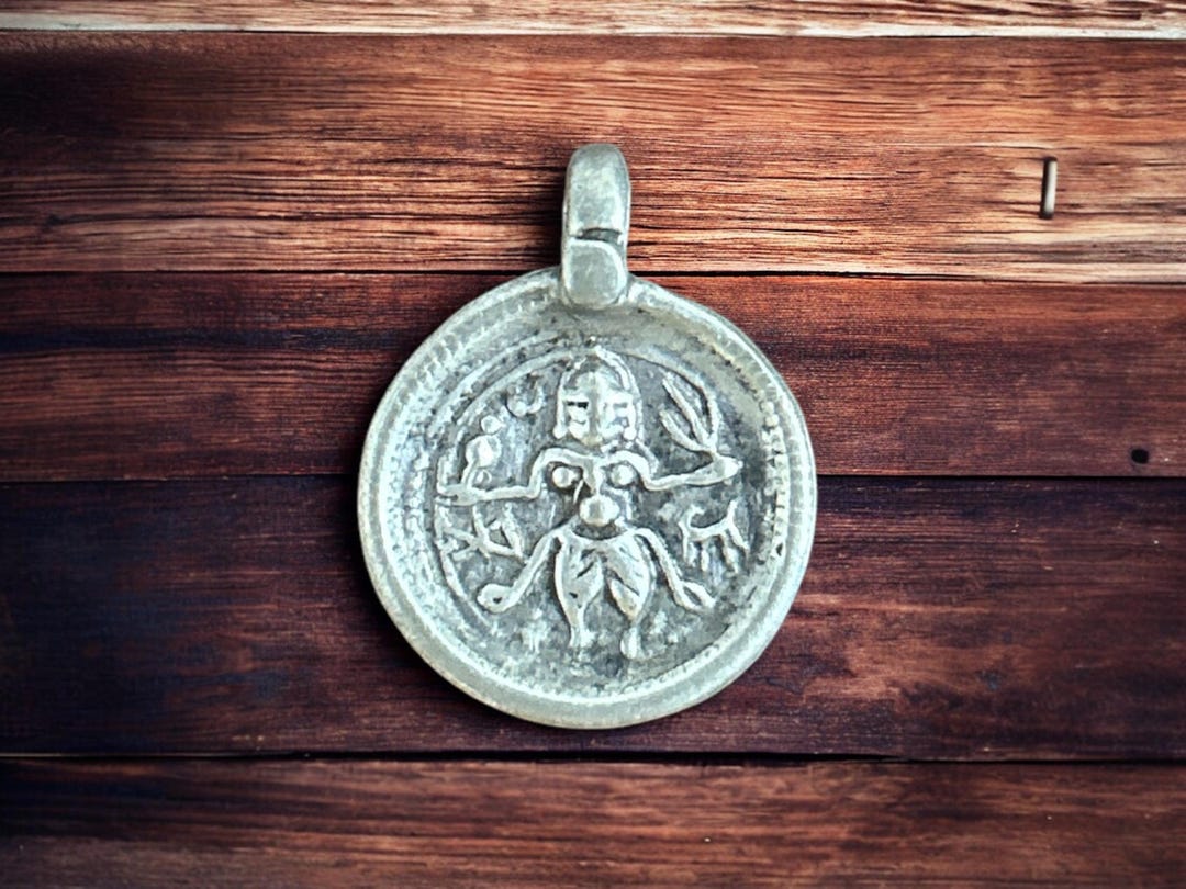 Antique 1950s Old High Grade Old Silver Kali Pendant. Rare Real Old Maa ...
