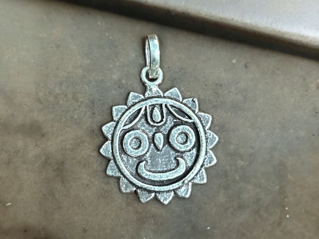 925 Sterling Silver Lord Jagannath Pendant Necklace, Hindu Vishnu ...