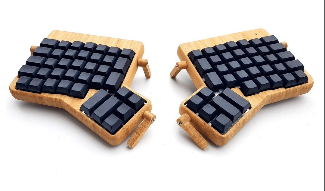 Handcrafted Bamboo Case for Ergodone Keyboard - CNC Machined, Ergonomic ...
