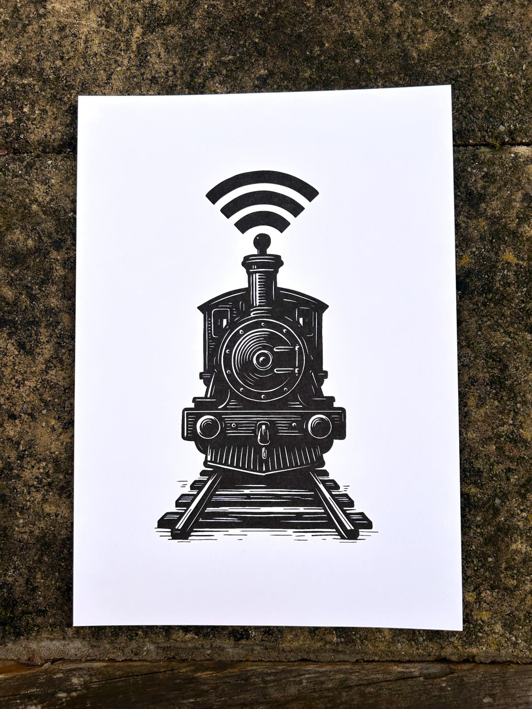 Full Signal Ahead - Steam Train With WIFI Symbol | A4 PRINT - Etsy