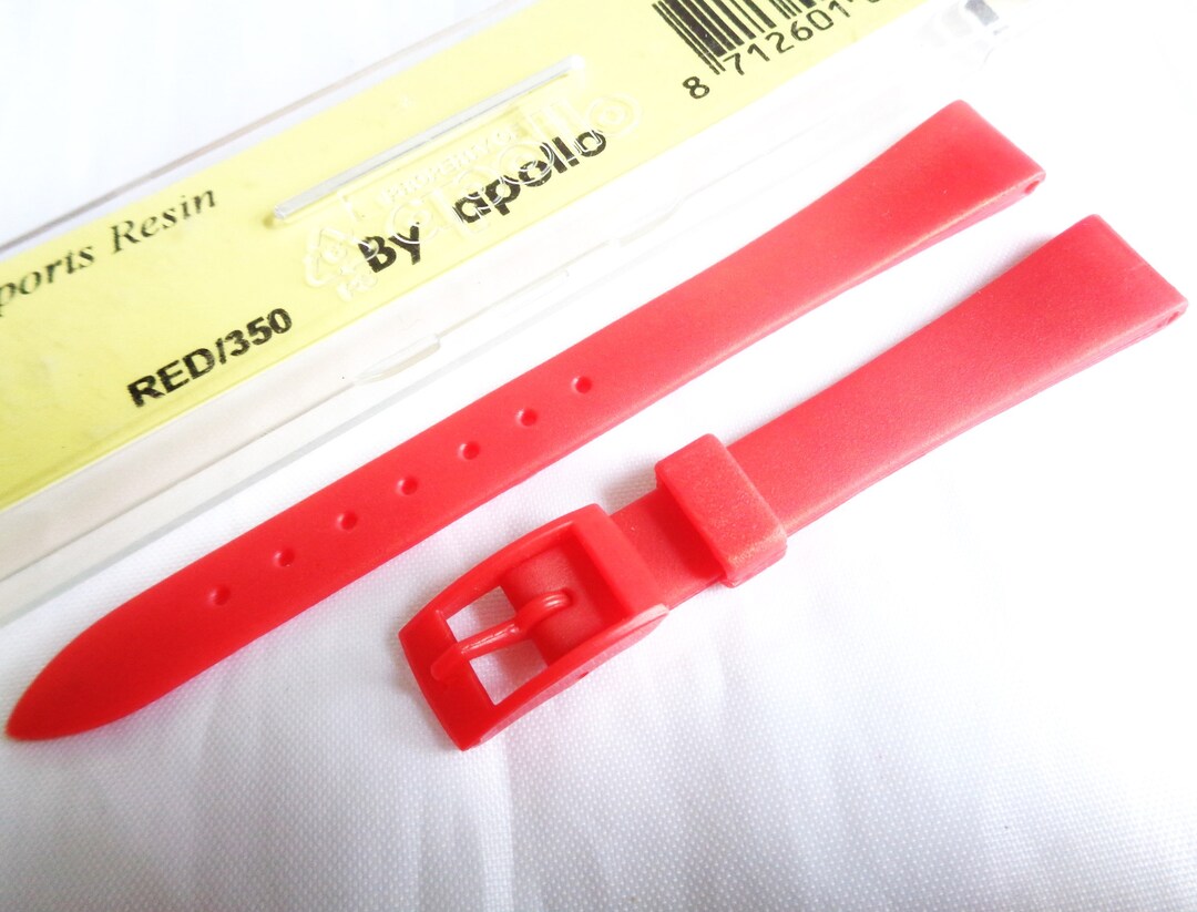 Apollo 12 Mm New Old Stock Red Sport Resin Watch Strap - Etsy