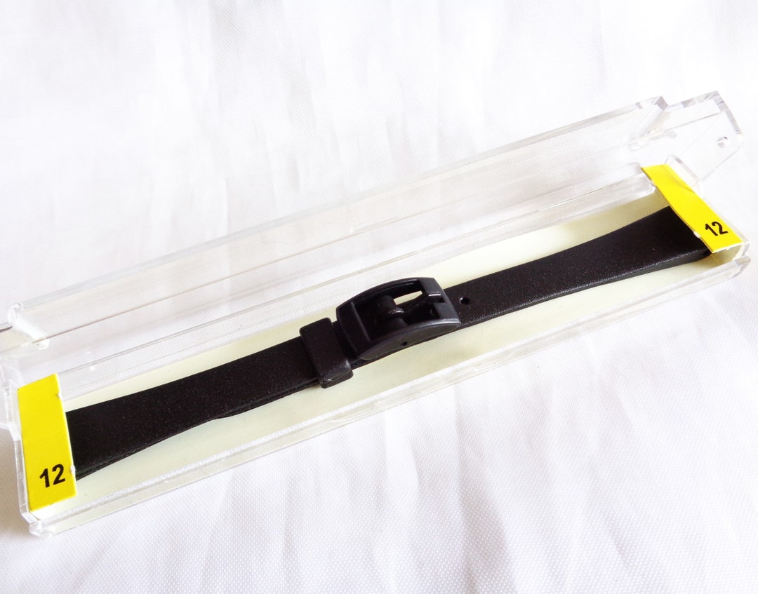 Apollo 12 Mm New Old Stock Black Sport Resin Watch Strap - Etsy