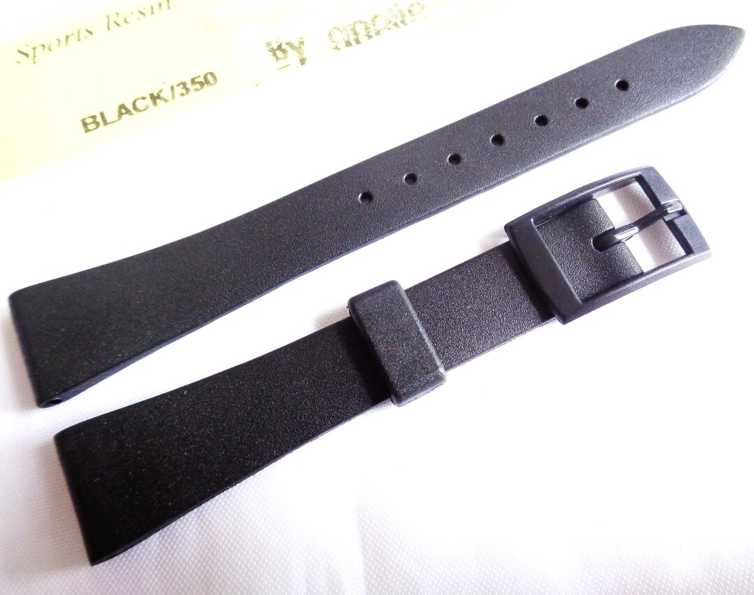 Apollo 16 Mm New Old Stock Black Sport Resin Watch Strap - Etsy