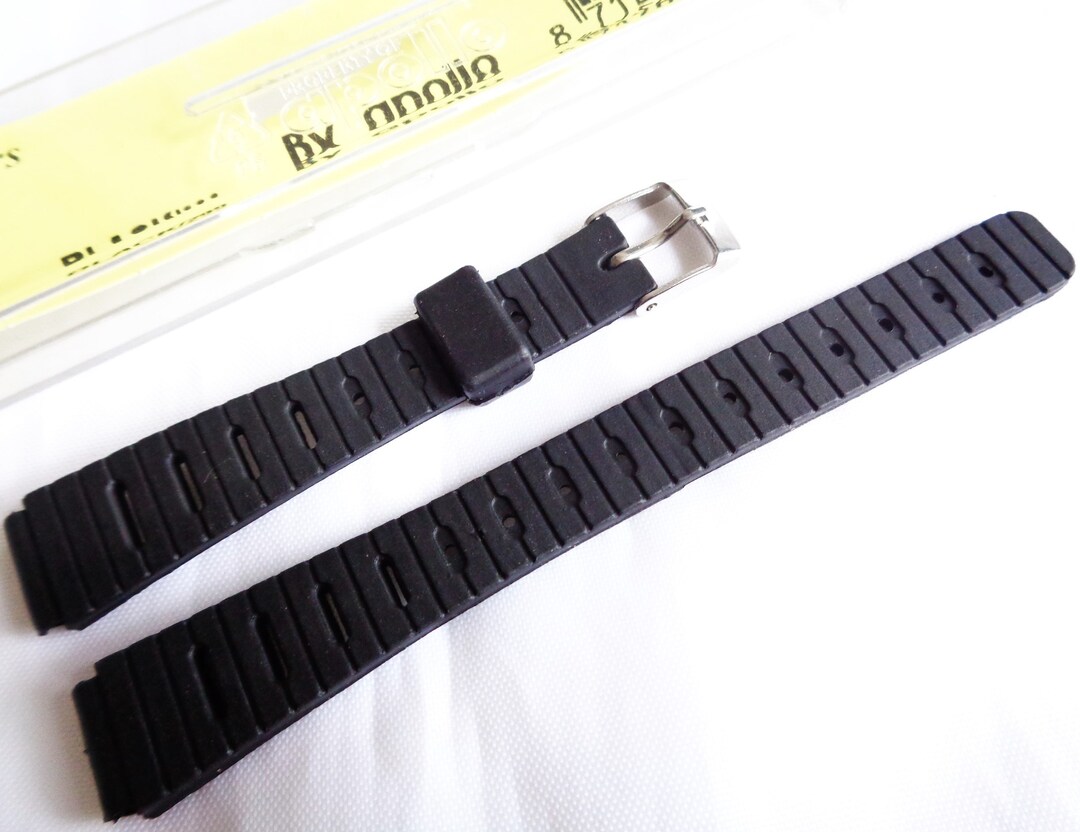 Apollo 12 Mm New Old Stock Black Sport Resin Watch Strap - Etsy