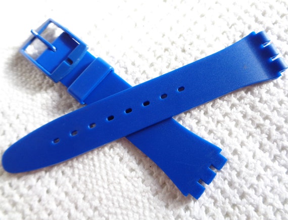 17mm New Old Stock Navy Blue Water Proof Rubber Watch… - Gem